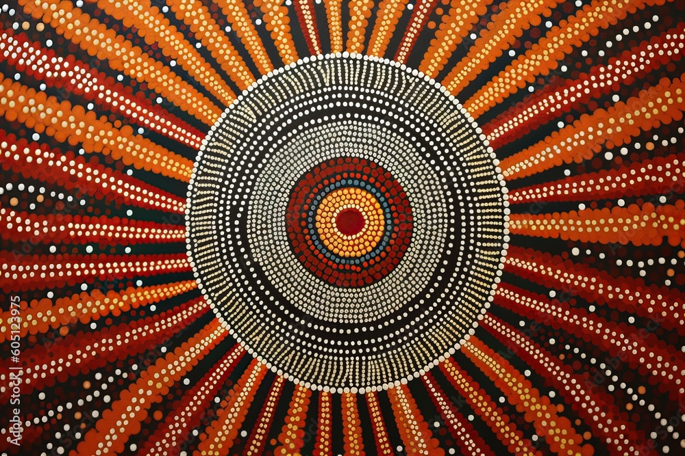 Abstract theme of Australian Indigenous Aboriginal art. Represent style ...