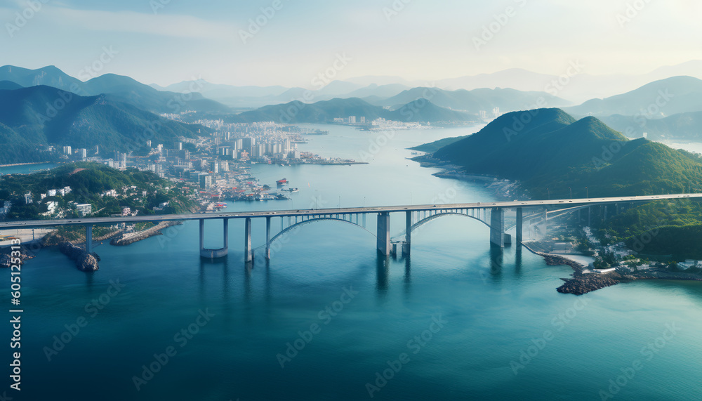A majestic feat of engineering, soaring high, The tallest bridge in ...
