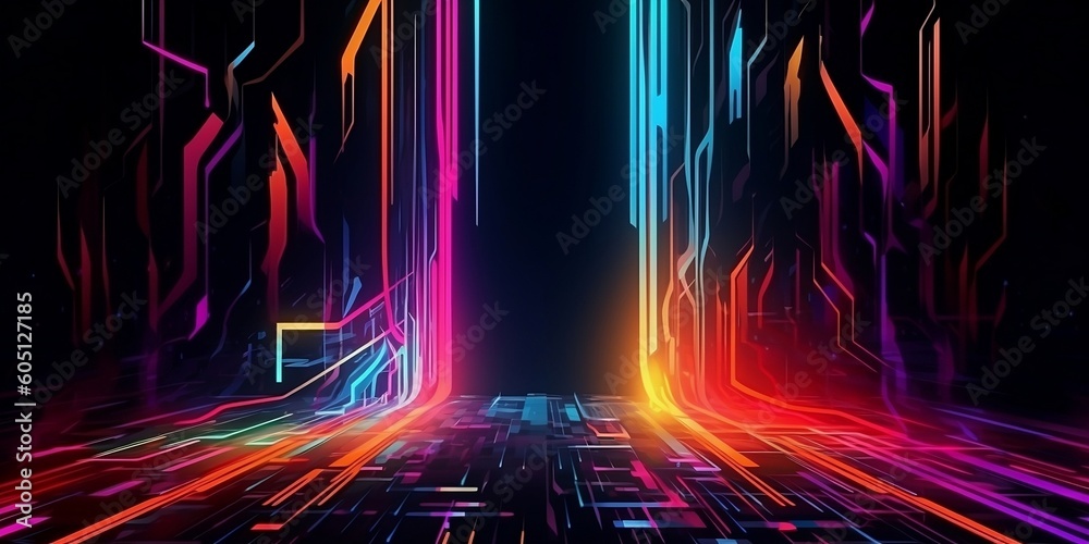 Abstract background with interlaced digital glitch and distortion ...