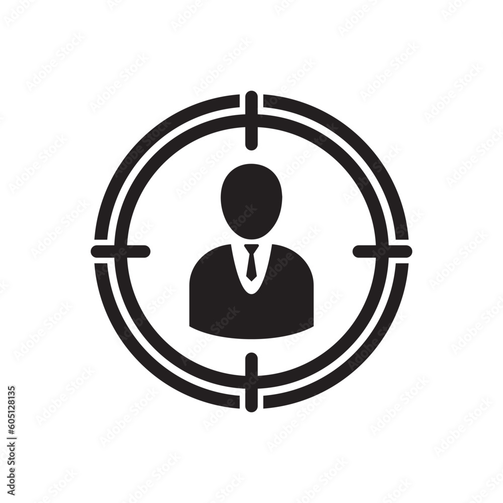 Headhunting, user icon. Target audience. Customer, client targeting ... Headhunting, user icon. Target audience. Customer, client targeting ...