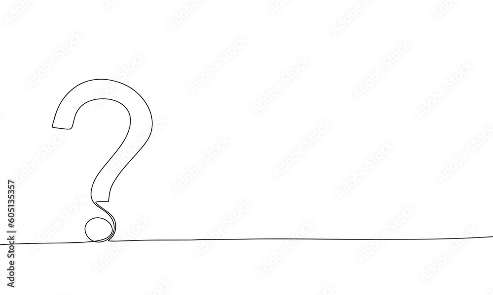 Question mark one line continuous. Line art question mark outline ...