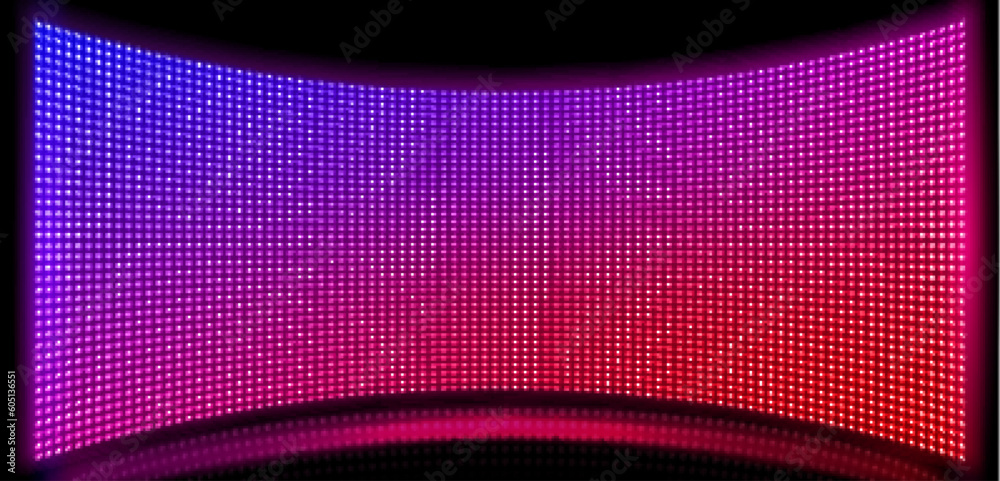 Tv show led screen stage and lcd wall background. Light panel concave ...
