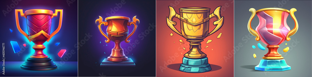 High quality 2D cartoon style game art props with pure and bright ...