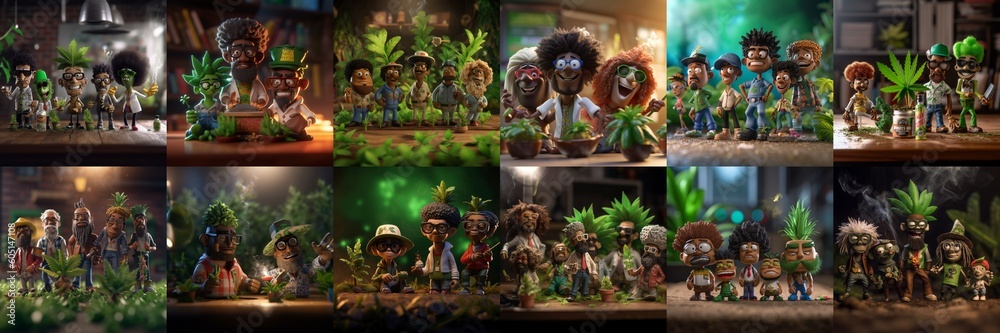 Animated cartoon characters smoking weed and chatting with friends ...