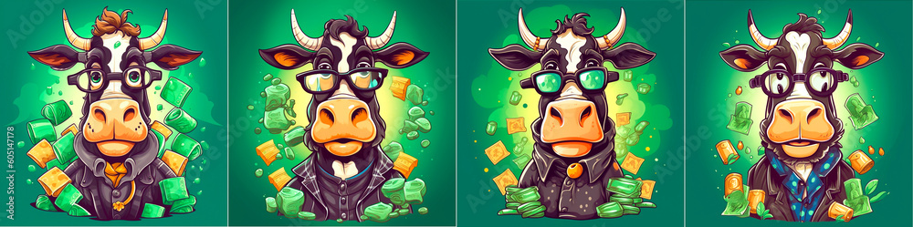 Create a cash cow icon using vector graphics The icon can be used for ...