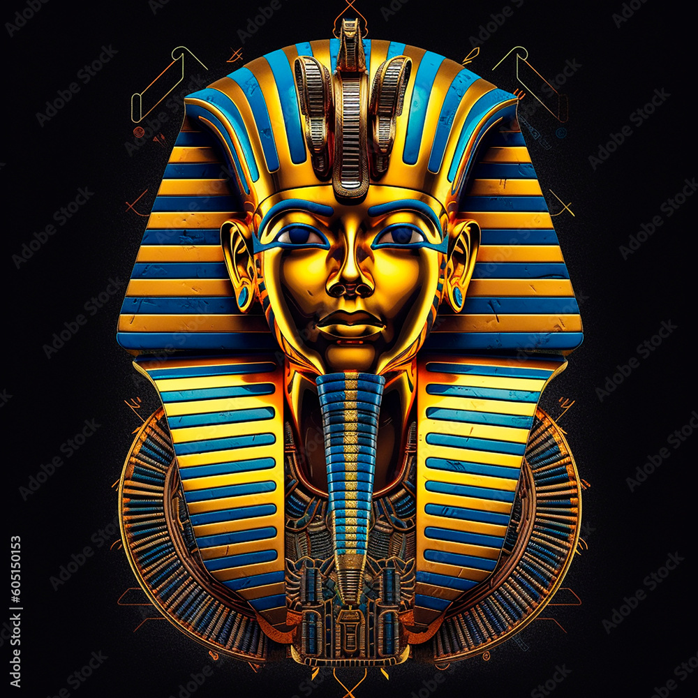 egyptian queen pharaon background with splashes created with Generative ...