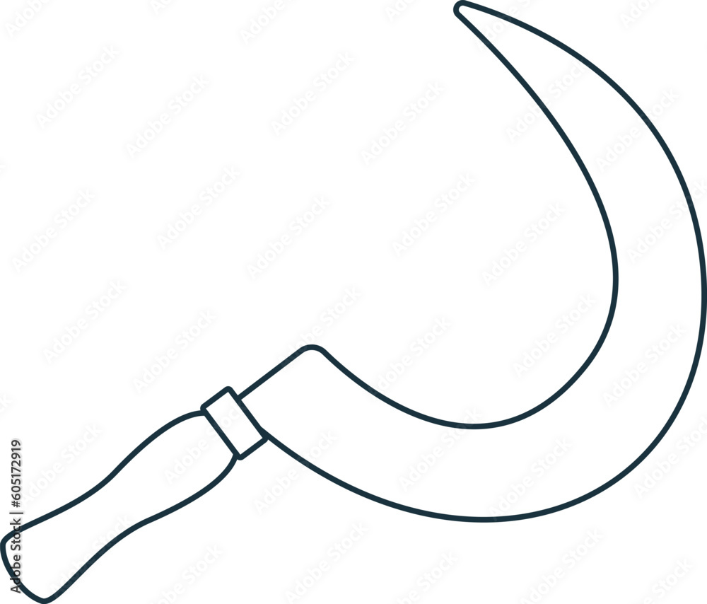 Sickle icon. Monochrome simple sign from agriculture collection. Sickle ...