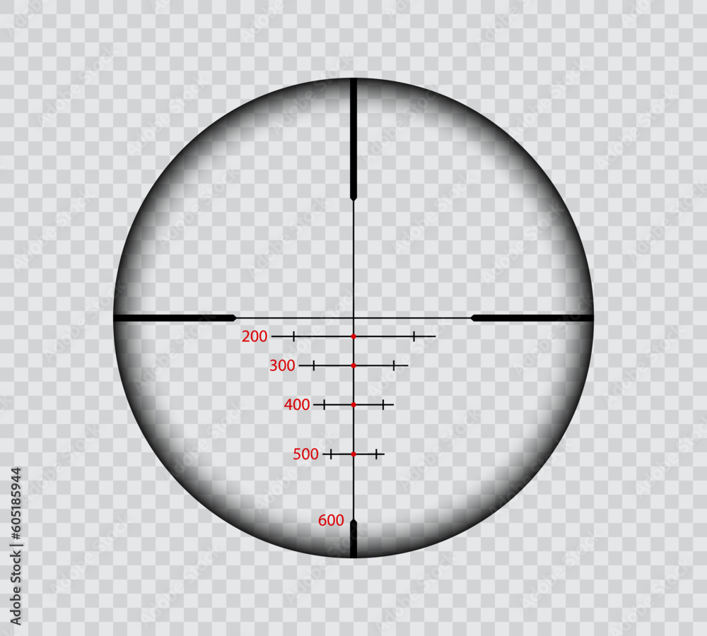 Military sniper rifle scope. Army weapon aim cross, target shooting sight or hunting gun ...