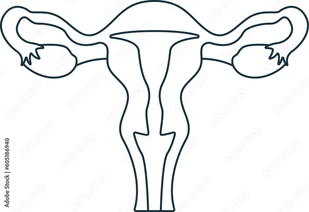 Uterus icon. Monochrome simple sign from anatomy collection. Uterus ...