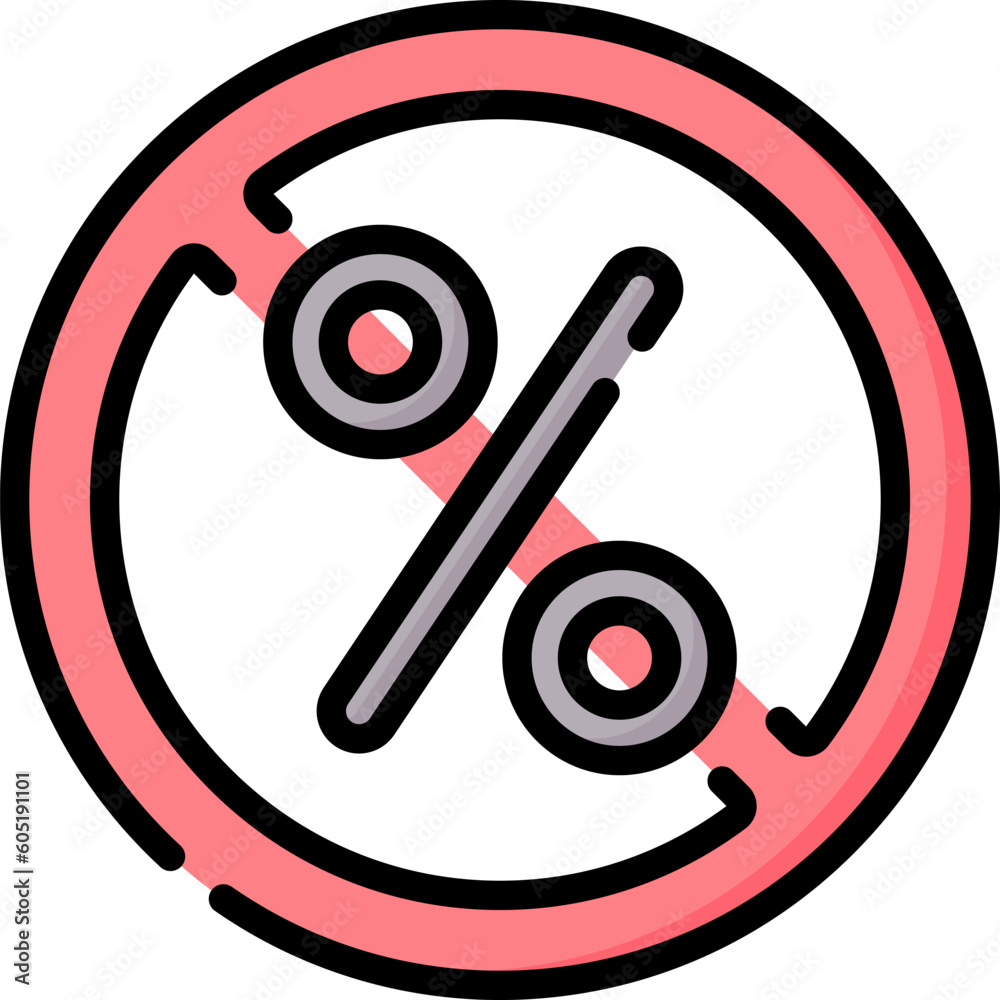 No Riba Icon. No Riba Vector illustration isolated on transparent ...