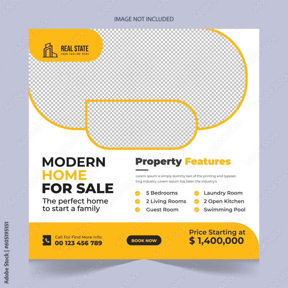 Modern Real estate social media posts design for sale, luxury real ...
