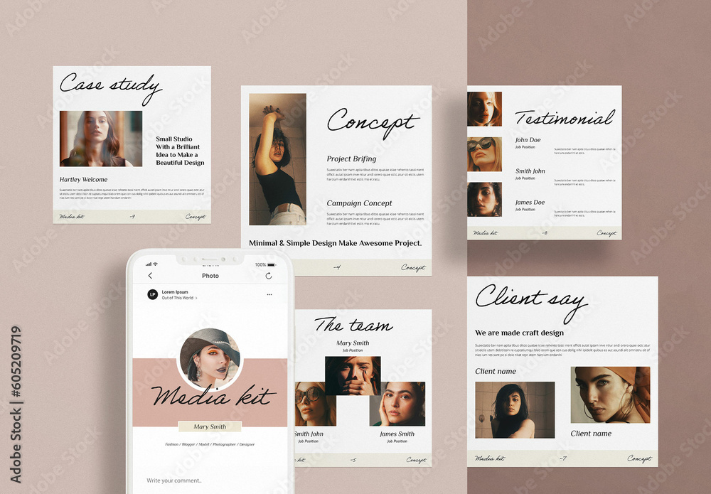 Media Kit Social Media Post Layout Stock Template | Adobe Stock