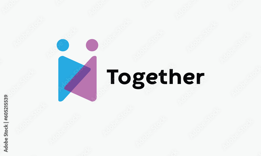 Logo vector people solid together teamwork symbol group solution ...
