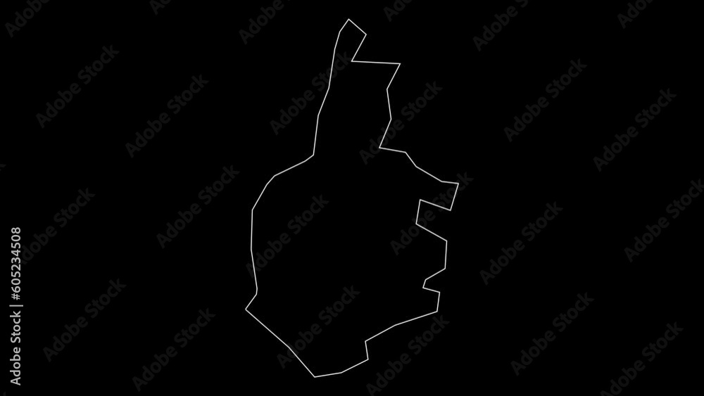 Tulkarem district map of Palestine outline animation Stock-Video ...