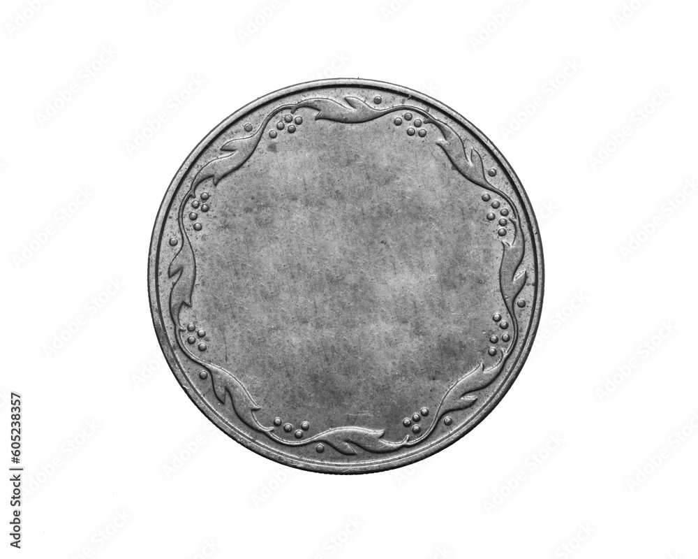 old empty silver coin on a transparent isolated background. png Stock ...