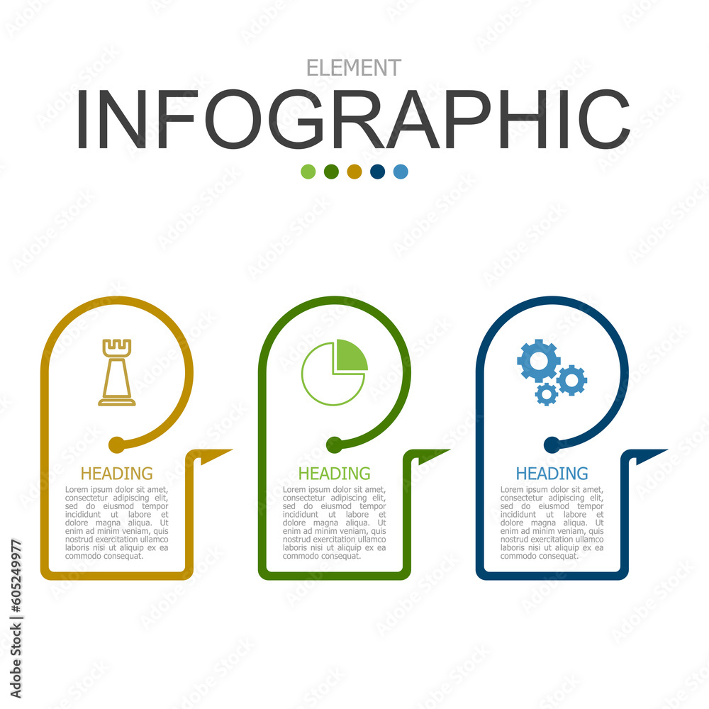 vector infographic curve and block formed by arrow line elements ...