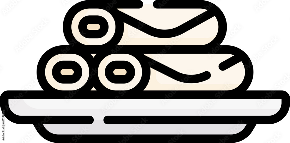 Popiah Icon. Popiah Vector illustration isolated on transparent ...