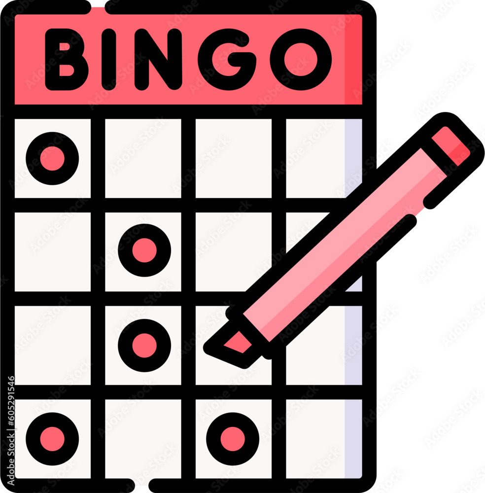 Bingo Icon. Bingo Vector illustration isolated on transparent ...