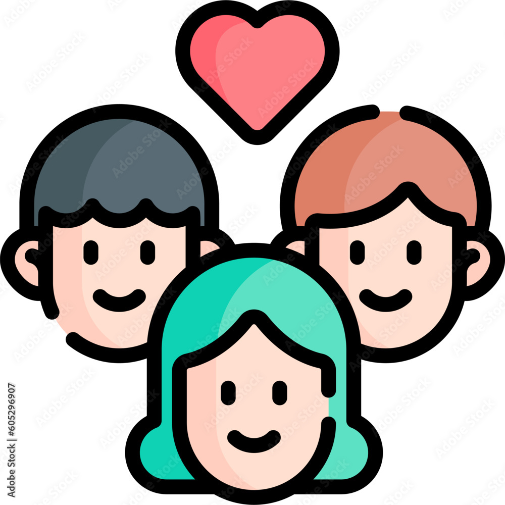 Polyamory Icon. Polyamory Vector illustration isolated on transparent ...