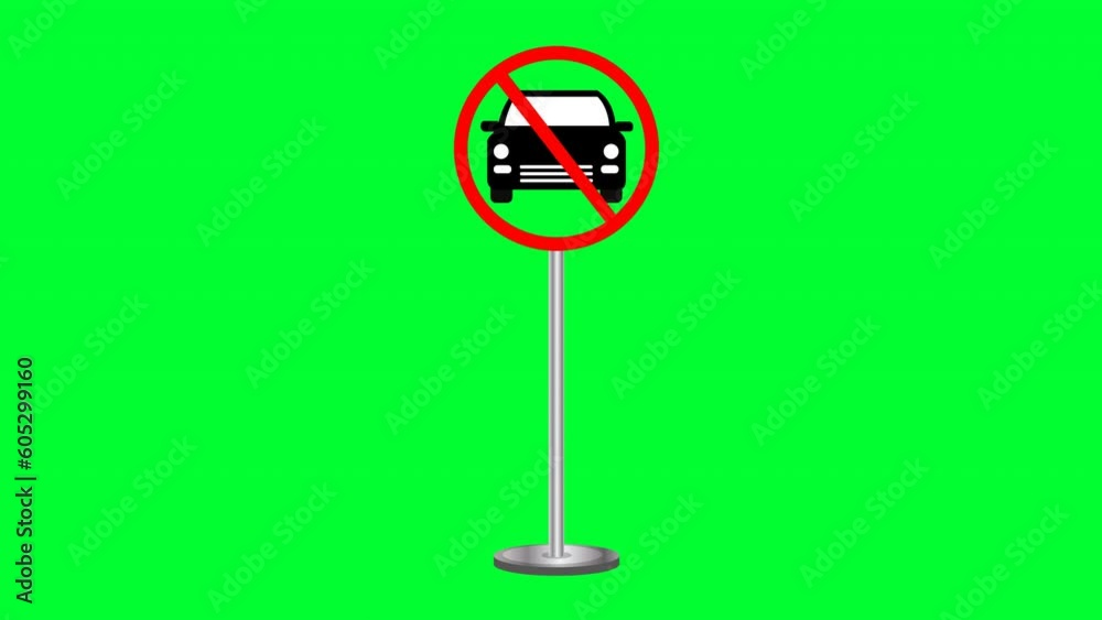 Vidéo Stock 3d rendered animation of no entry for cars sign isolated on ...
