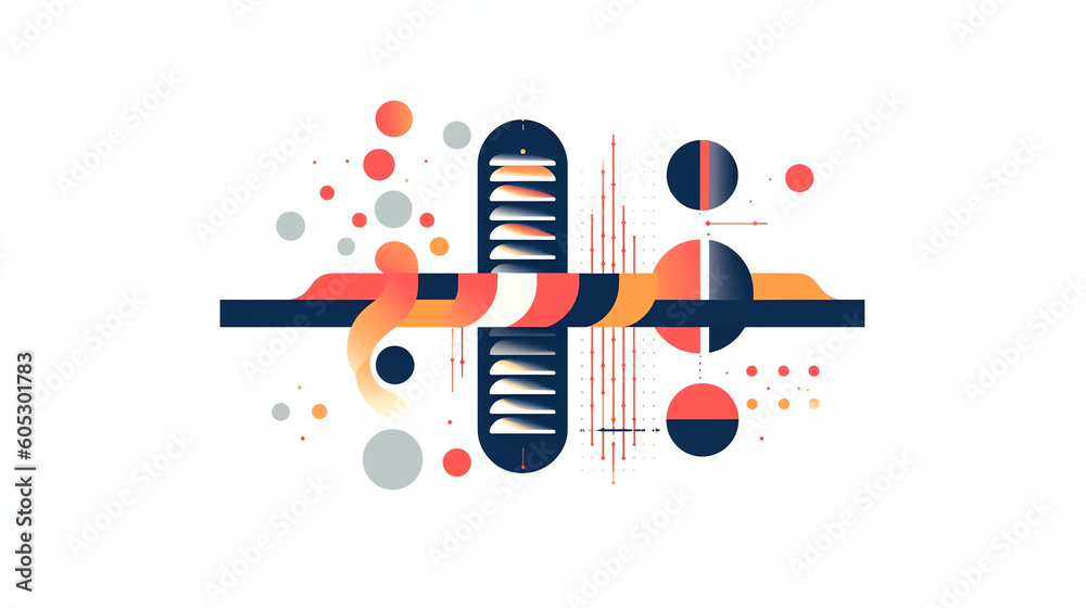 AI Generated. Abstract Genetic Algorithms Minimal Shapes Illustration ...