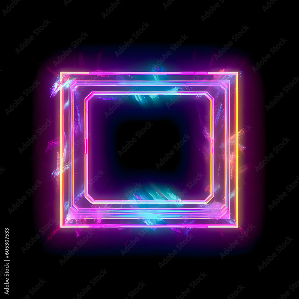 Cyberpunk Streamer Overlay: Crystal Frame Social Media Post Mockup with ...