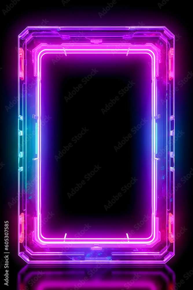 Cyberpunk Streamer Overlay: Crystal Frame Social Media Post Mockup with ...