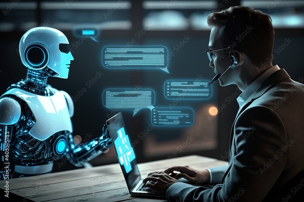 Chatbot Chat with AI Artificial Intelligence and technology concept ...