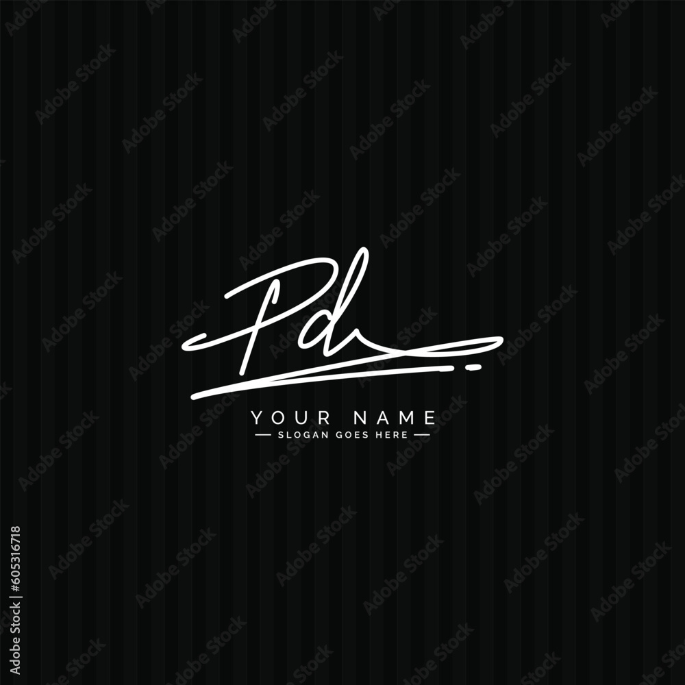 PD Initial Logo in Signature Style for Photography and Fashion Business ...
