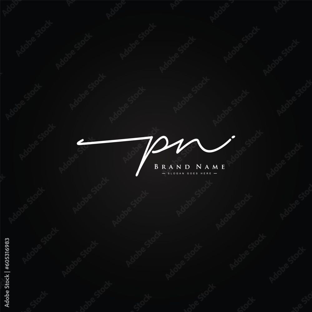 PN Handwritten Signature logo - Vector Logo Template for Beauty ...