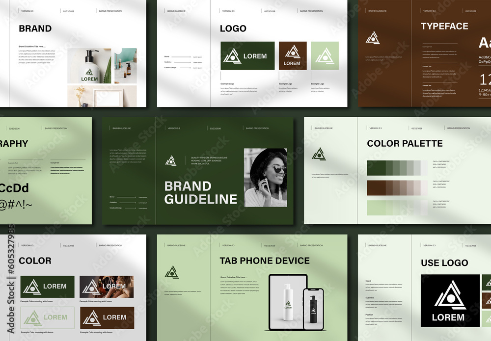 Brand Guideline Presentation Layout Stock Template | Adobe Stock