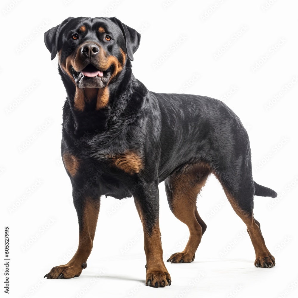 rottweiler full body facing forward clear white background,generated ...