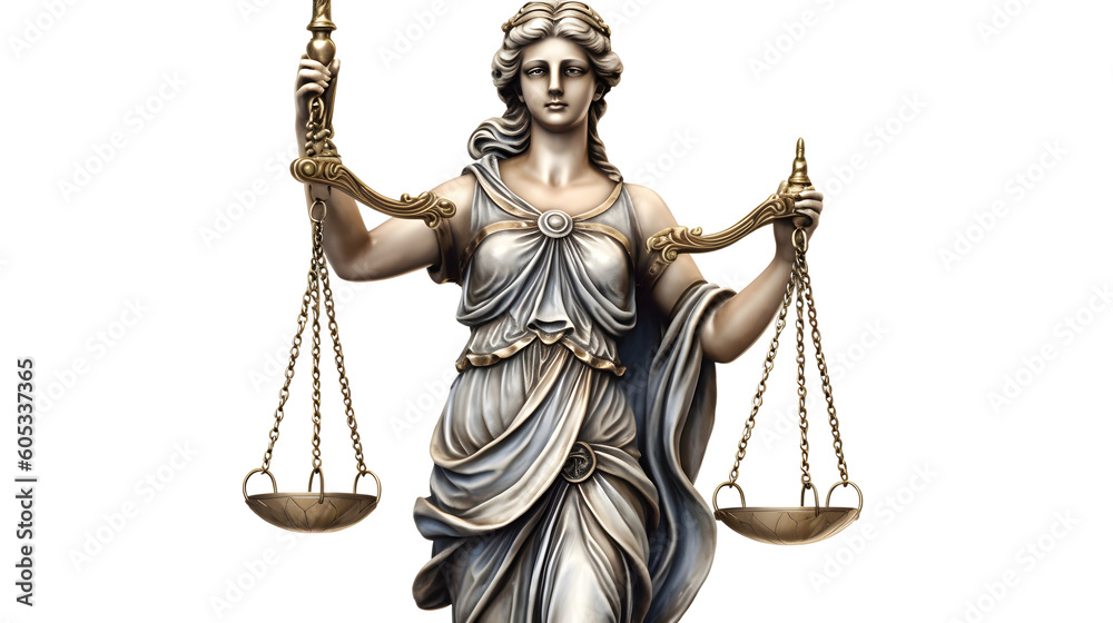 Lady of Justice: Emblematic Legal Figure on a Transparent Background ...