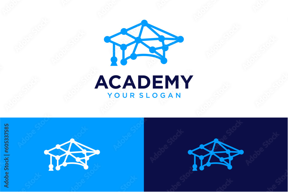 academy logo design with toga and technology Stock Vector | Adobe Stock