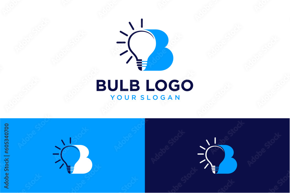 light bulb logo design with letter b Stock Vector | Adobe Stock