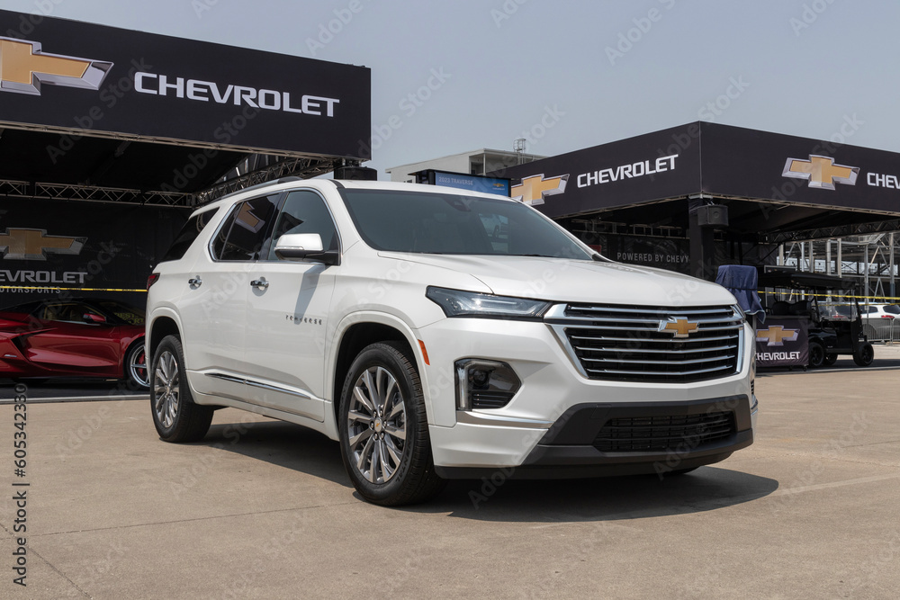 Chevrolet Traverse display at IMS. Chevy offers the Traverse in LS, LT ...