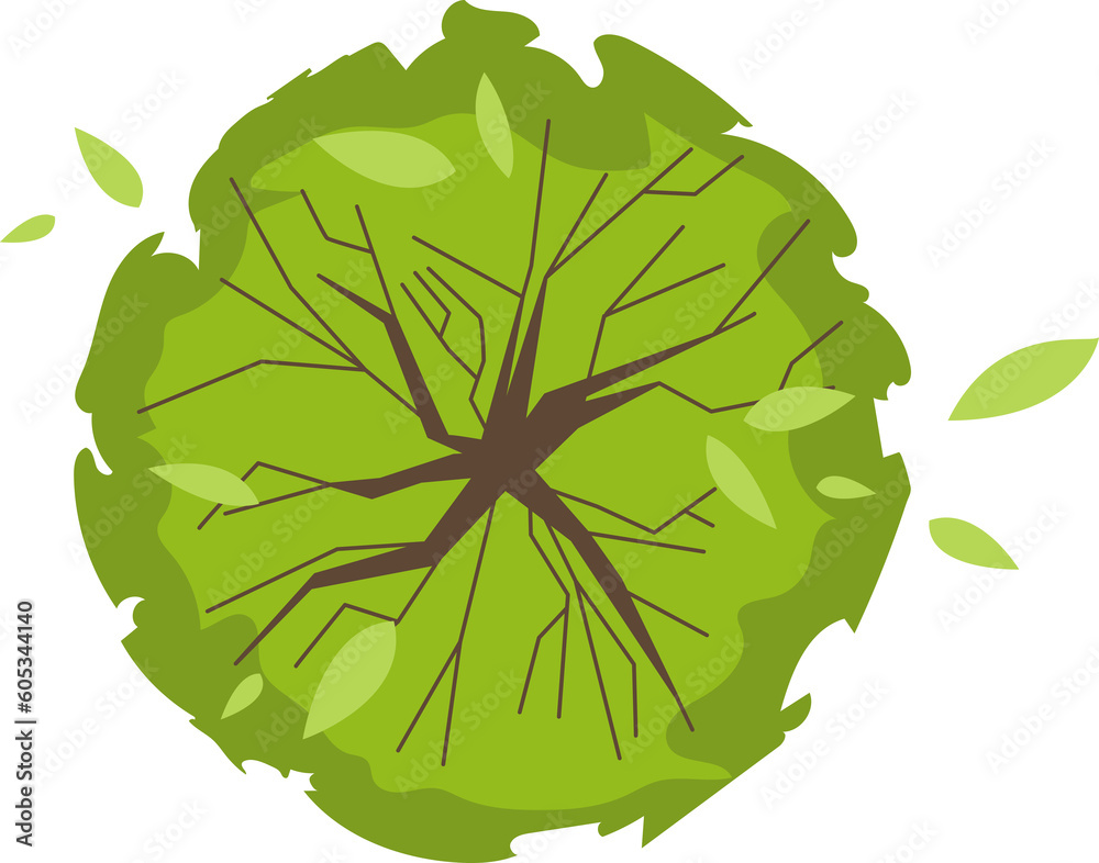 Tree or plant top view for landscape design. Icon colored tree for ...