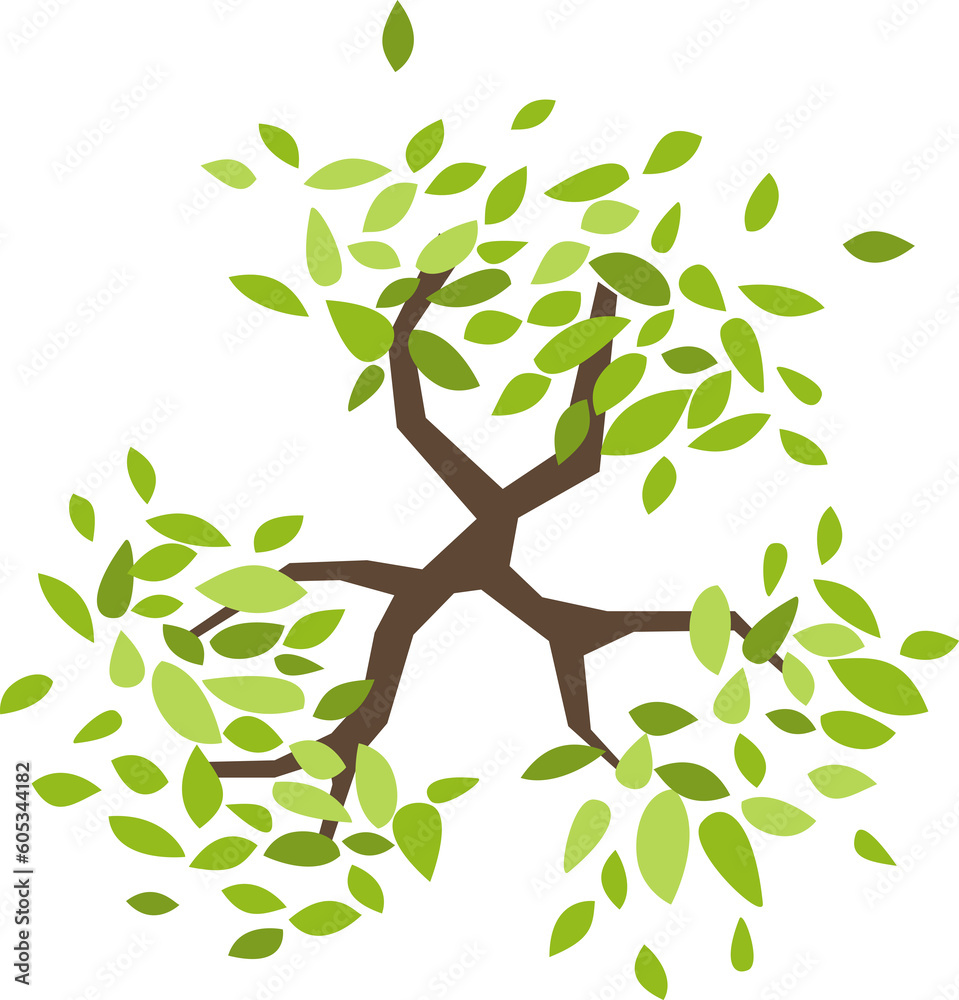 Tree or plant top view for landscape design. Icon colored tree for ...