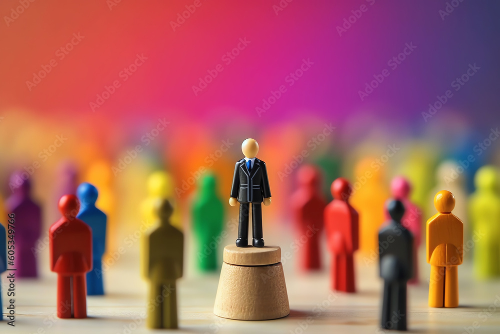 AI Generated: HR Manager Hand Choosing Person, Wooden Doll with White ...