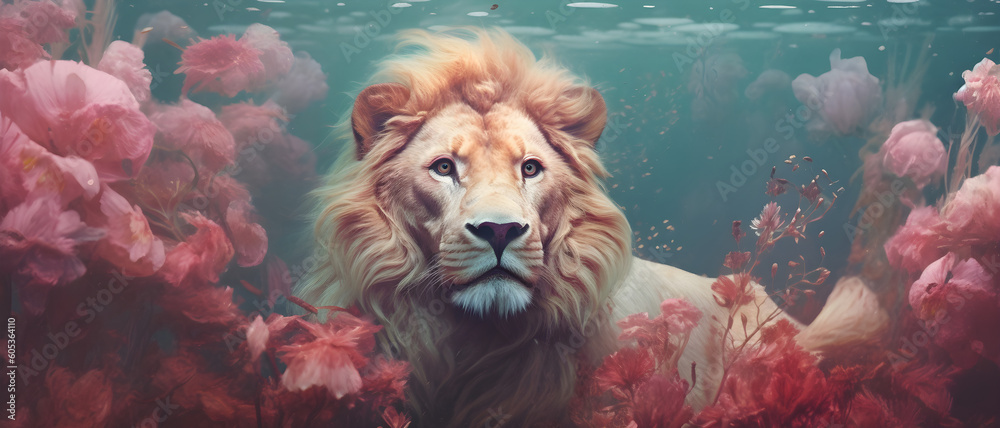 Reviving Historic Art Forms: A Close-Up View of a Lion Seated ...