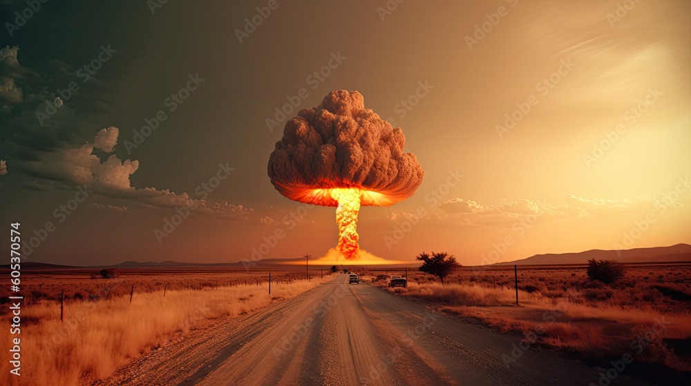 Nuke bomb explosion. AI generated. Stock Illustration | Adobe Stock