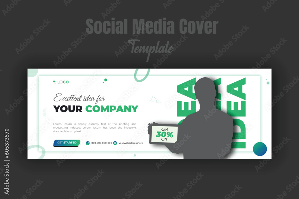 Corporate and modern social media cover similar landing page design ...