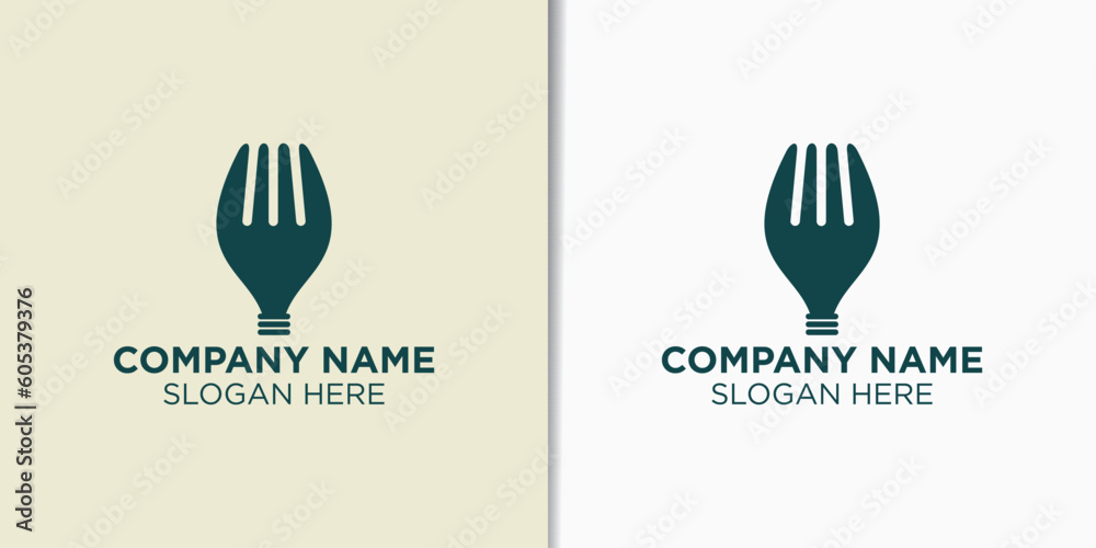 nature food logo design template, restaurant logo inspiration Stock ...