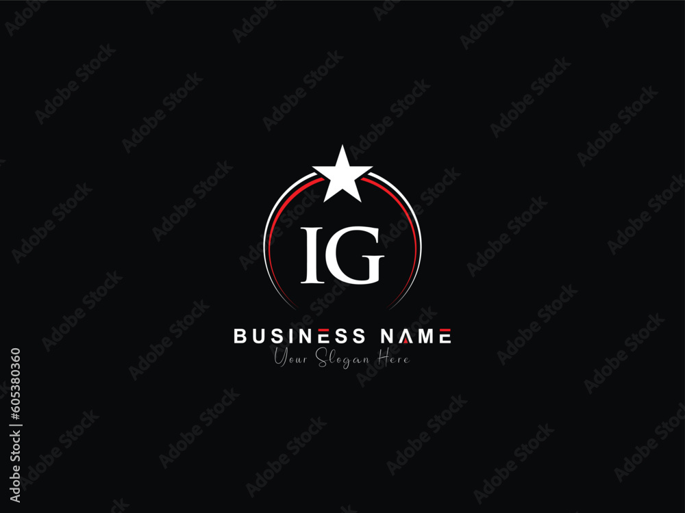 Minimalist IG star and circle logo, luxury ig gi logo letter design for ...