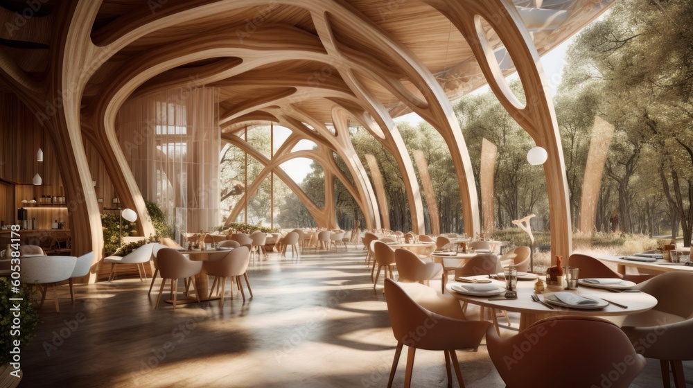 Imagine a stunning gondola and restaurant, unified by grand wooden ...