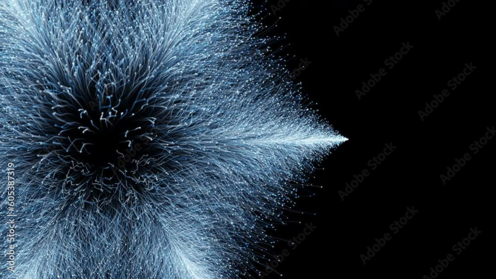 Particle exploding in flower shape. Isolated transparent background ...