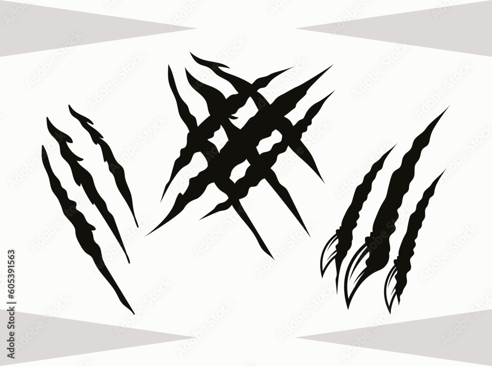 Claw Marks SVG Cut File, Scratches Svg, Ripped Svg, Scratch Mark Svg ...