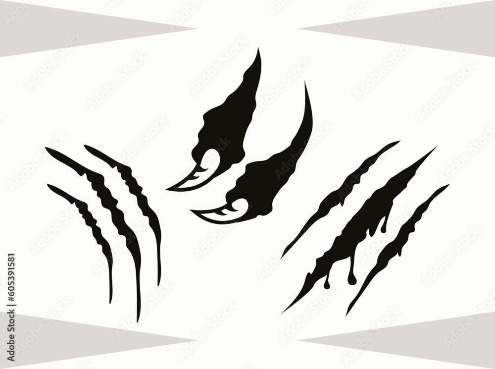 Claw Marks SVG Cut File, Scratches Svg, Ripped Svg, Scratch Mark Svg ...