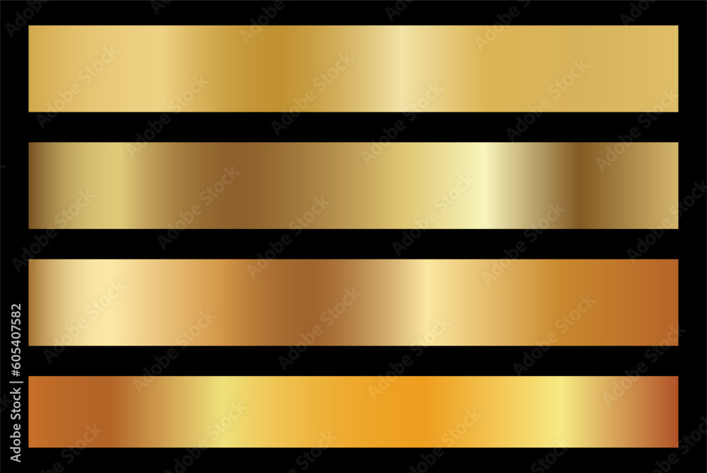 Set of gold foil texture background. Golden, copper, brass and metal ...