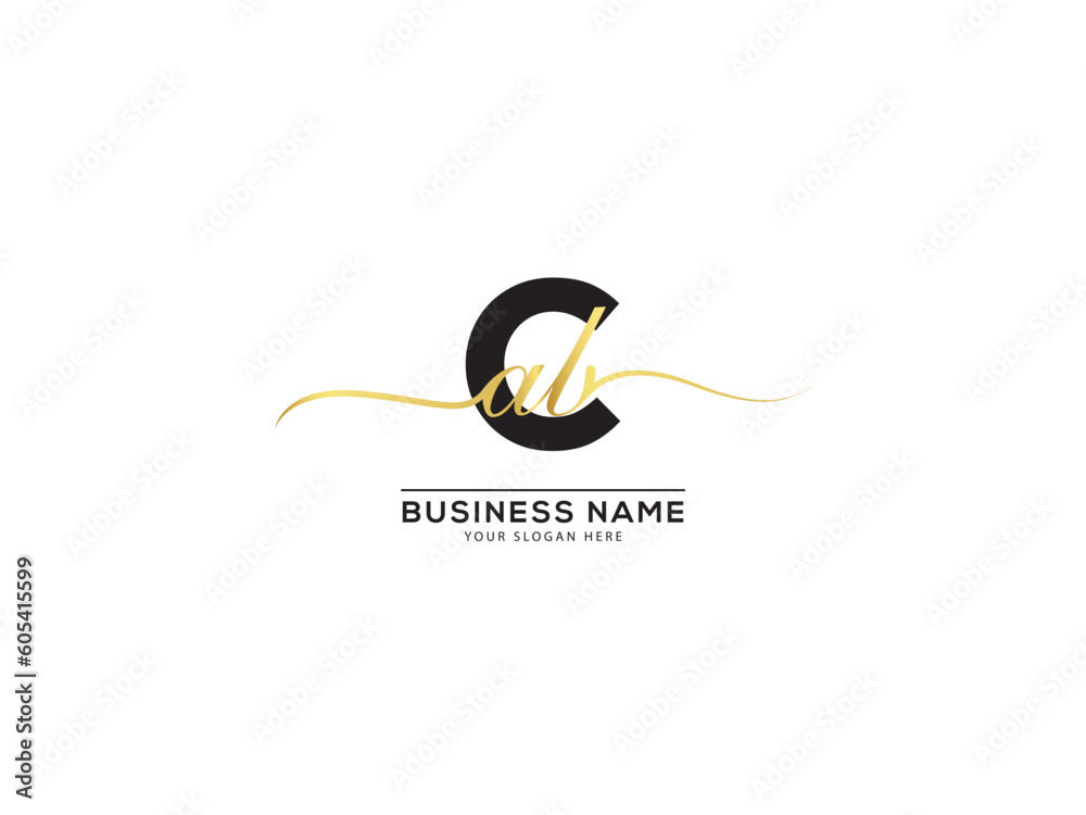 Feminine signature CAB acb logo letter vector with white background ...